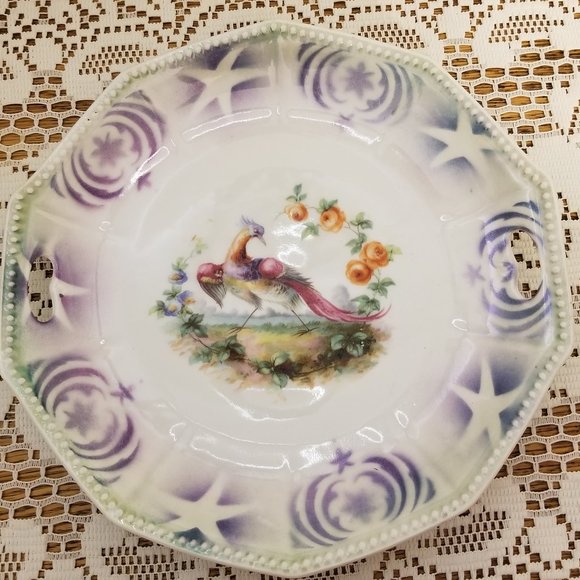 Dining | Vintage Otto Grunert Kahla Germany Luster Pheasant Cake Plate ...